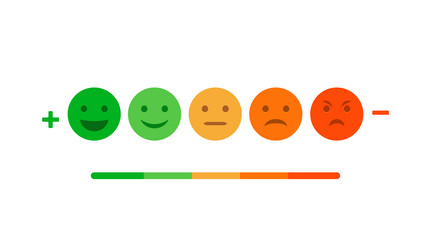 Satisfaction feedback scale with emoticon concept Vector Image