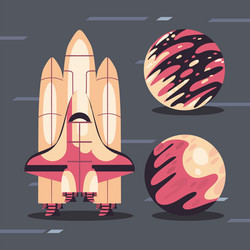 Five space items Royalty Free Vector Image - VectorStock