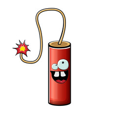 Cartoon burning dynamite characters isolated Vector Image