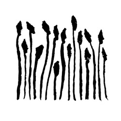 Grunge ink drawing grass border leaves hand drawn Vector Image