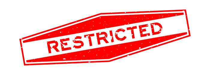 Grunge black restricted word hexagon rubber seal Vector Image