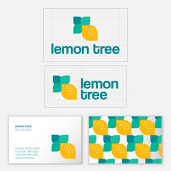 Lemon tree logo design Royalty Free Vector Image