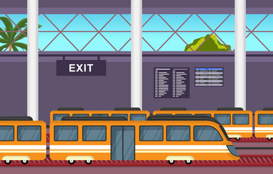 Railway railroad side public transport commuter Vector Image