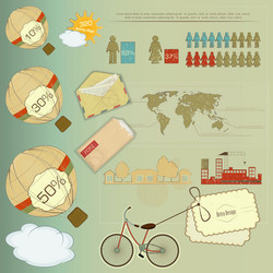 Retro infographic sphere Royalty Free Vector Image