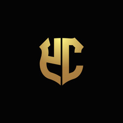 Yc logo monogram with slash style design template Vector Image