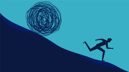 Avoid problems silhouette of a man jumping from Vector Image