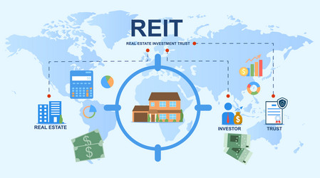 Reit real estate investment trust concept with Vector Image