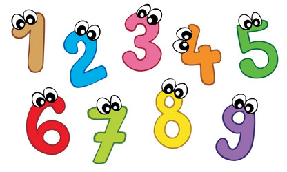 Cartoon numbers Royalty Free Vector Image - VectorStock