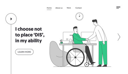 Disabled man drawing Royalty Free Vector Image