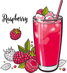 Raspberry juice Royalty Free Vector Image - VectorStock