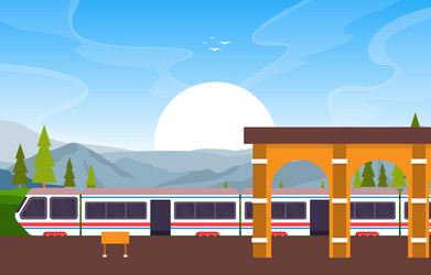 Railway public transport commuter metro train Vector Image