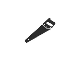 Hand wood saw icon flat Royalty Free Vector Image