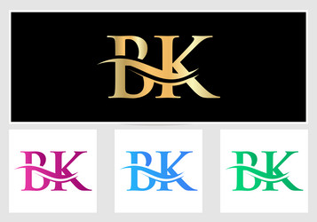 Monogram letter bk logo design Royalty Free Vector Image