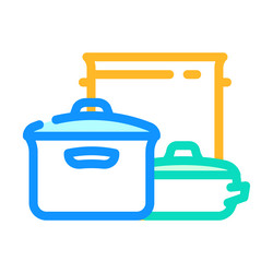 Steam pot cooking color icon Royalty Free Vector Image
