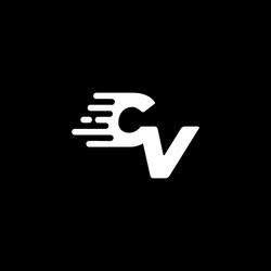 Letter cv fast speed technology modern logo design