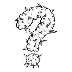 Weed bud leaf mark symbol subtle accent monochrome