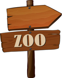 Zoo sign on white background Royalty Free Vector Image