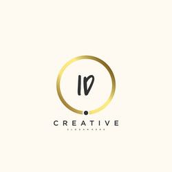 Id beauty initial logo handwriting logo art Vector Image