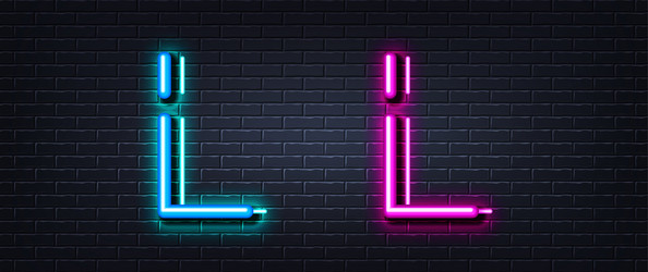 Glowing l letter neon Vector Images & Graphics for Commercial Use ...