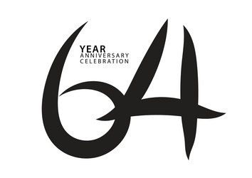 64 year anniversary celebration logotype Vector Image