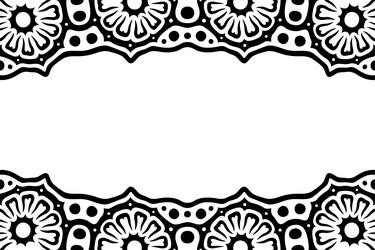 Flower Border Black and White Vector Images (over 12,000)