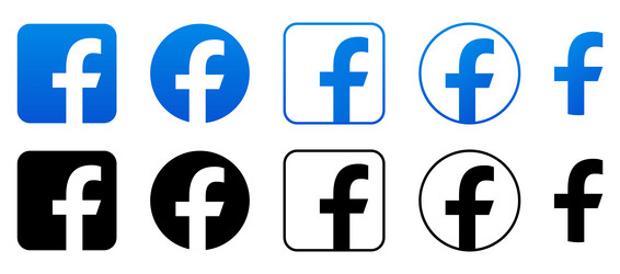 Set of facebook logo Royalty Free Vector Image