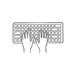 Hands programmer typing work keyboard technology Vector Image