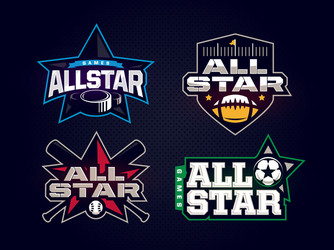 All star basketball sports logo emblem Royalty Free Vector
