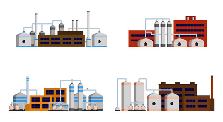 Industrial factory refinery plant manufacture Vector Image