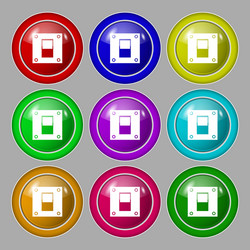 Power sign icon switch symbol on nine round Vector Image