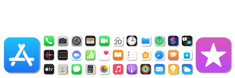 Set of apple app icons Royalty Free Vector Image