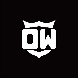Dw logo monogram with piece circle ribbon style Vector Image