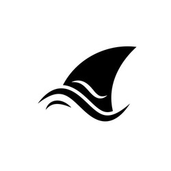 Fin in wave icon danger symbol shark Royalty Free Vector