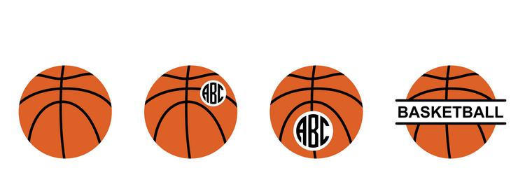 Basketball ball monogram frame sport Royalty Free Vector
