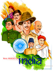 Tricolor india background with nation hero Vector Image