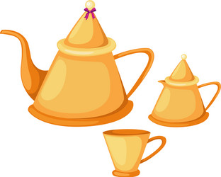 Isolated tea pot set Royalty Free Vector Image