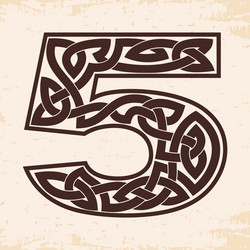 Numeral with celtic ornament Royalty Free Vector Image