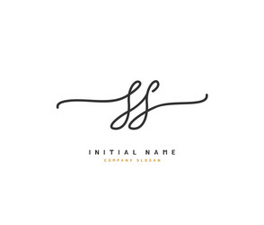 S ss initial letter handwriting and signature Vector Image