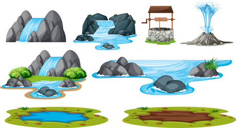 Isolated water pond on white background Royalty Free Vector