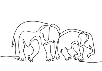 One Line Drawing Elephant Vector Images (over 330)