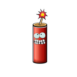 Cartoon burning dynamite characters isolated Vector Image