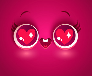 Face with hearts in eyes Royalty Free Vector Image