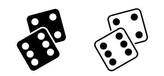 Dice and eyes game pieces with six faces Vector Image