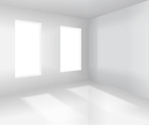 Empty white room 3d blank interior Royalty Free Vector Image
