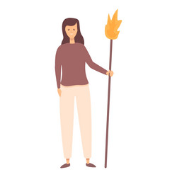 Fakir show icon cartoon fire event Royalty Free Vector Image