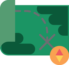 Paper map military force isolated icon Royalty Free Vector