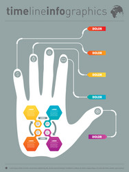 Report with human hand and icons set infographic Vector Image