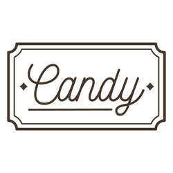 Candy text hand written label stroke Royalty Free Vector