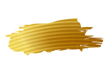 Gold paint brush stroke set Royalty Free Vector Image