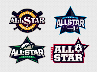 All star basketball sports logo emblem Royalty Free Vector